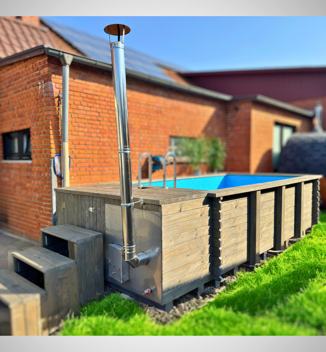 Schwimmen & Planschen All In: großer Aufstell Holz Pool allas M 4x2 ...