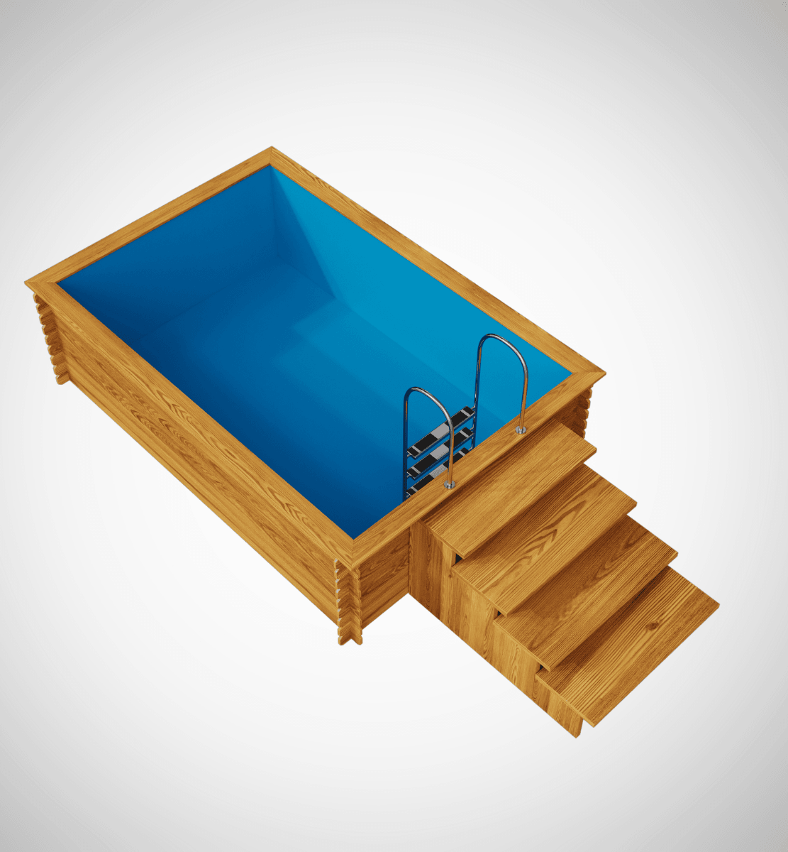 Schwimmen & Planschen All In: großer Aufstell Holz Pool allas L 5x2 ...