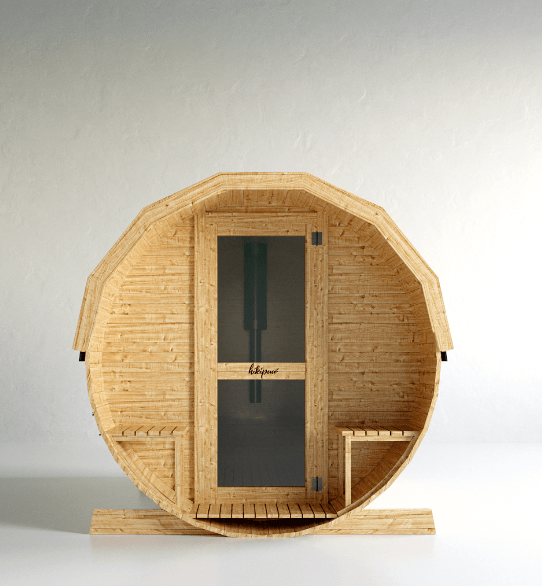 großes komfortables Saunafass iso 3,5m als Bausatz Vorraum & Veranda ...